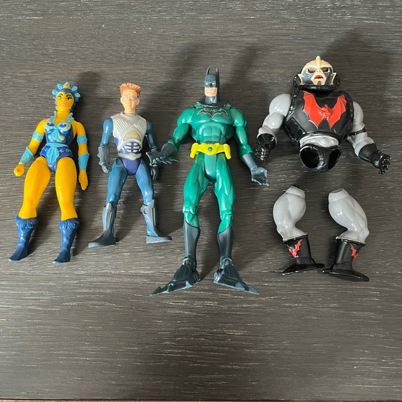 Toys | 4 Vintage Action Figures Evil Lyn Motu Shark Boy Batman Scuba ...